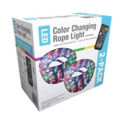 LED Color Changing Rope Light With Remote 18ft Rope Lights (2-pack) | eBay