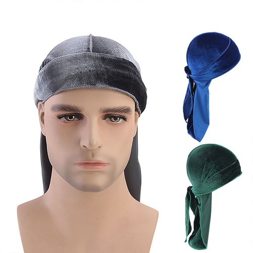Durag Cap Thick Keep Warm Men Women Wave Cap Doorag with Long Tail ...