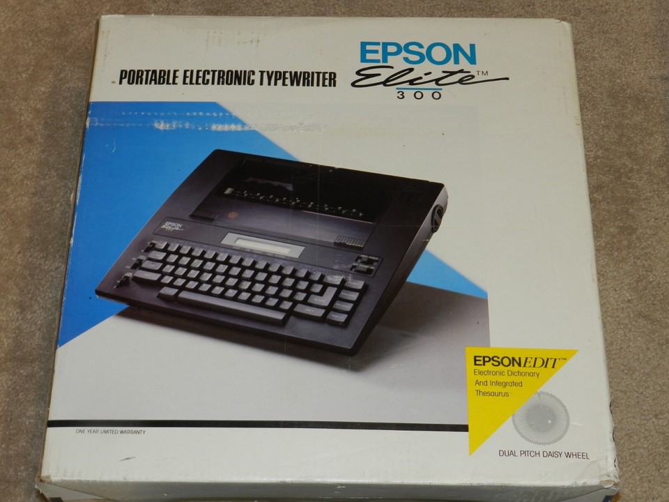 Epson Elite 300 Portable Electronic Typewriter W/ AC Adapter TESTED ...