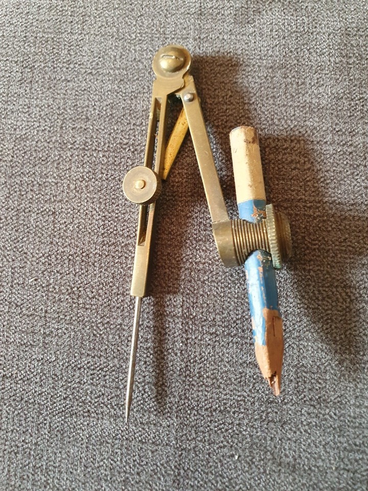 Vintage Patent HELIX Lock Brass Compass / '"HELIX-LOCK" PAT NO 448202 ...