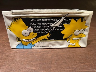 Vintage 1990 Simpsons Vinyl Pencil Case Zippered Groening w Original ...