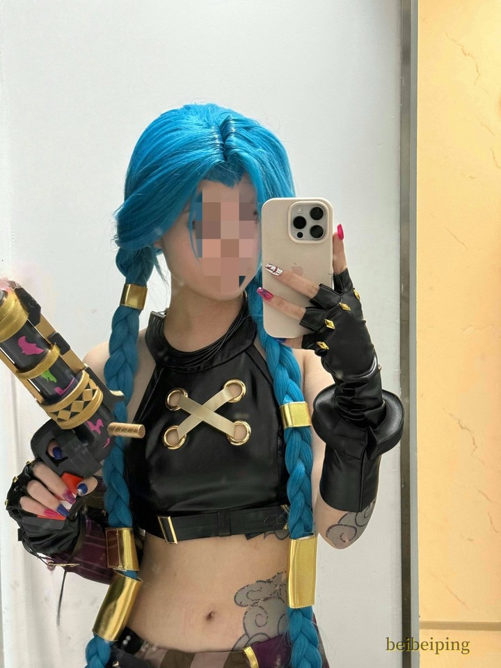 Arcane：League of Legends LOL Jinx Costume Outfit Wig Halloween Cosplay ...
