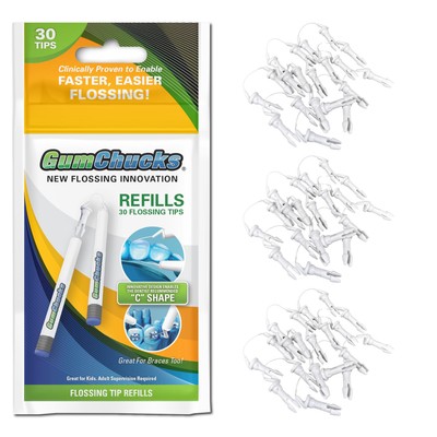 GumChucks | Faster, Easier Flossing! Universal 30 Pack of Flossing Tip ...
