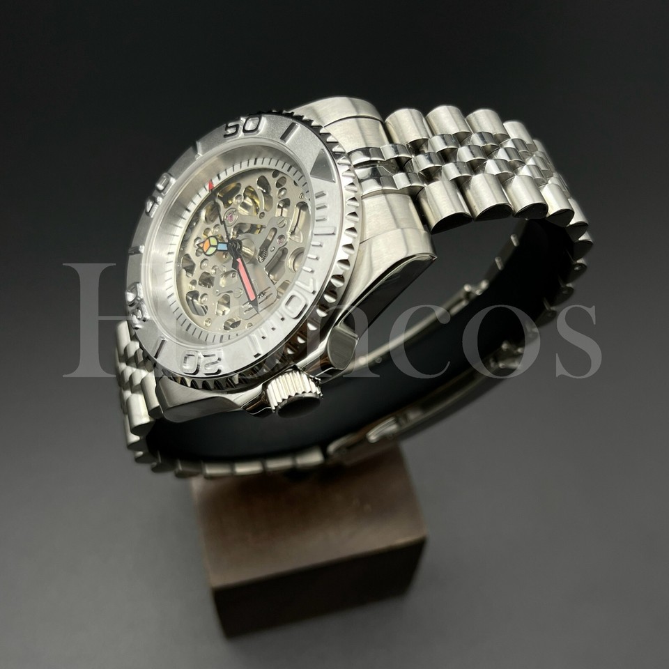 Custom Made Skeleton Watch 40mm Sub Style Diver NH70 Auto Movement ...