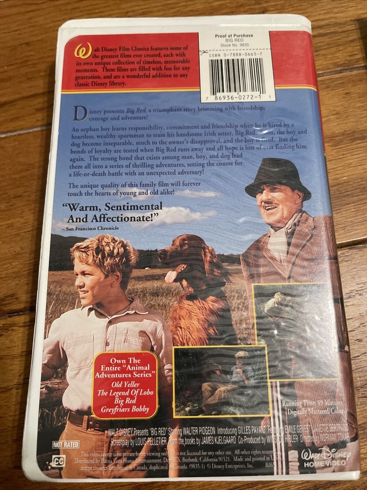 Walt Disney: Big Red (VHS) 786936027211 | eBay