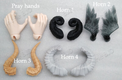 BJD Doll Horns Ears Pray Hands Accessories Resin Toys Without Any Make ...