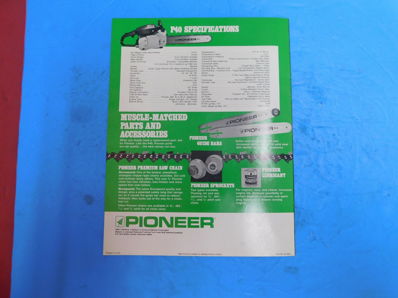 VINTAGE PIONEER P40 SALES BROCHURE ------ DRAWER 123 FRONT B | eBay