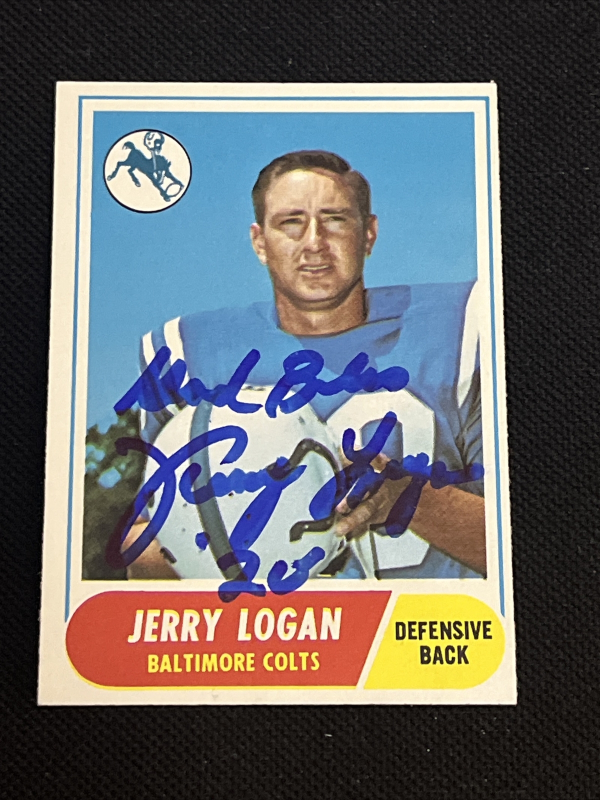 JERRY LOGAN 1968 TOPPS SIGNED AUTOGRAPHED CARD #47 BALTIMORE COLTS | eBay