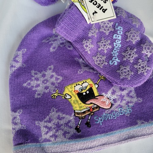 Vintage Kids SpongeBob Winter Hat And Mittens Set Kids Toddlers | eBay