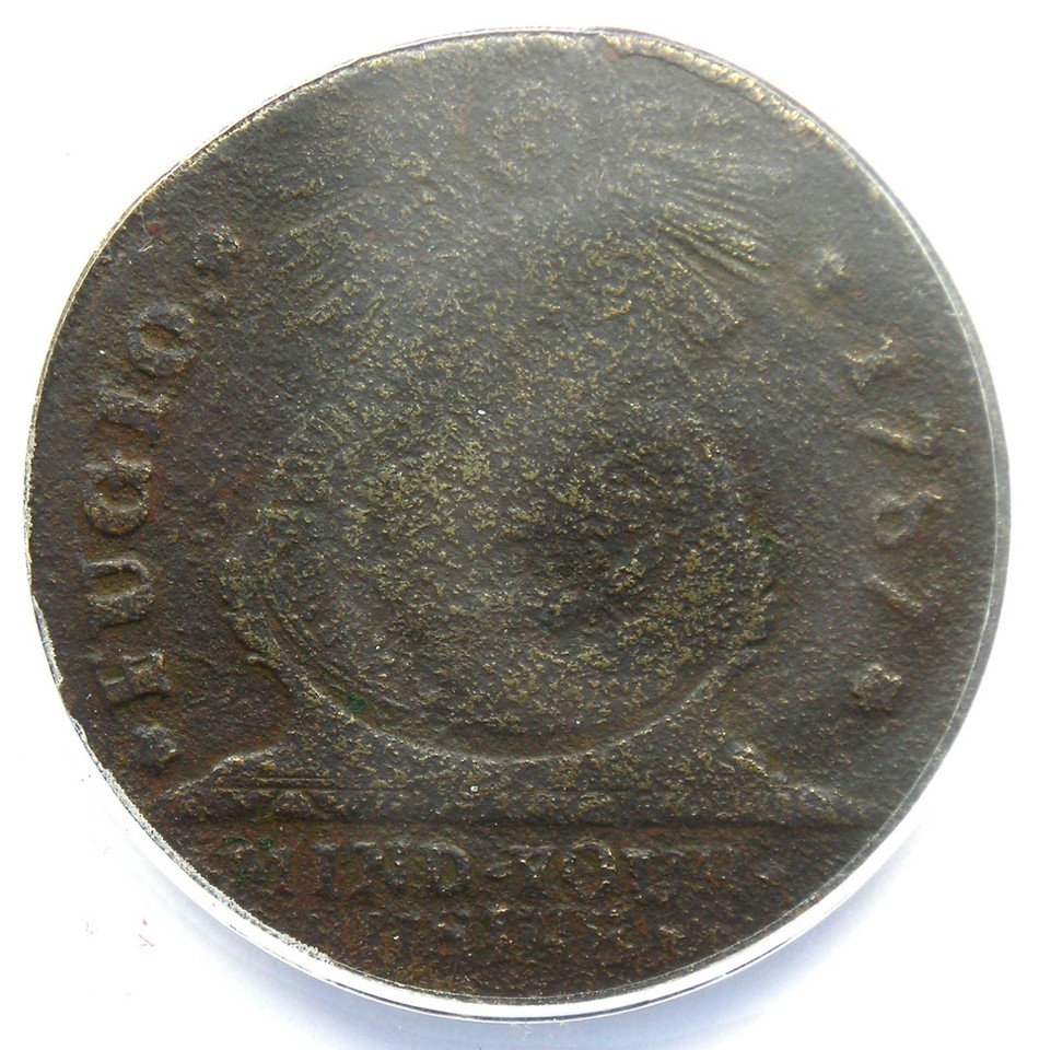 1787 Fugio Cent 1C Colonial Copper Coin - Certified ANACS F12 Detail ...
