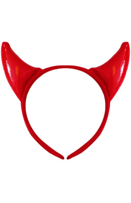 RED DEVIL HORNS HEADBAND HAT LADIES FANCY DRESS ACCESSORY SATAN ...