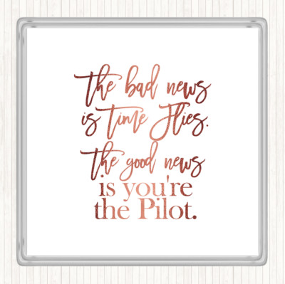 Rose Gold Bad News Quote Drinks Mat Coaster | eBay