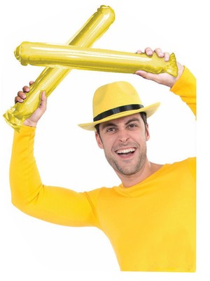 2 Cheerleader Team School Spirit Rally Yellow Inflatable Colored Spirit ...