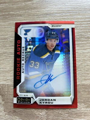 2018-19 OPC Platinum JORDAN KYROU Red Prism Rookie Auto /50 RC | eBay