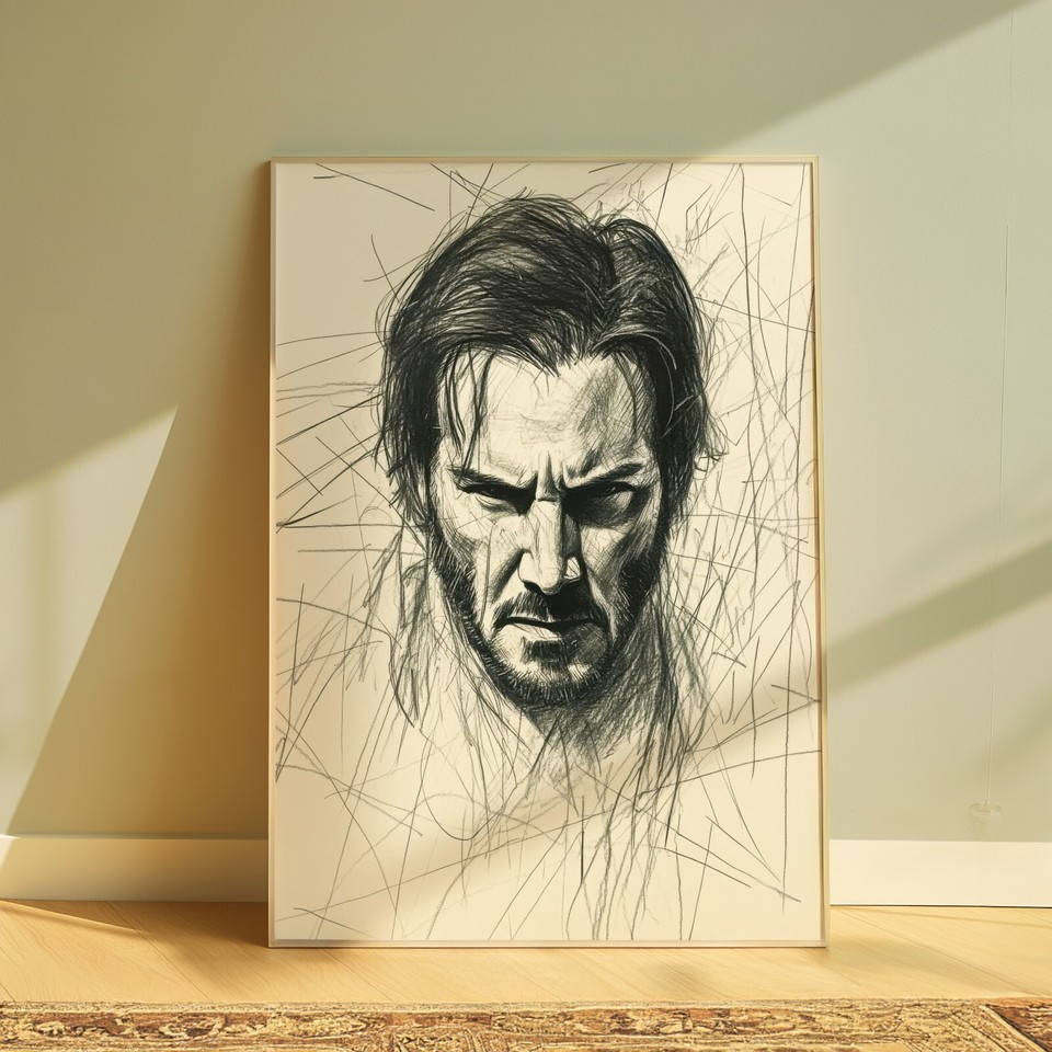 JOHN WICK DRAWING PRINT PORTRAIT SKETCH 8" x 10" | eBay