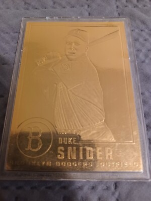 Danbury Mint Duke Snider 22k Gold Sculpted Baseball Card #7 Dodgers ...