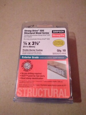 Simpson Structural Screws SDS25312-R10 1/4-Inch by 3-1/2-Inch 10 pack ...