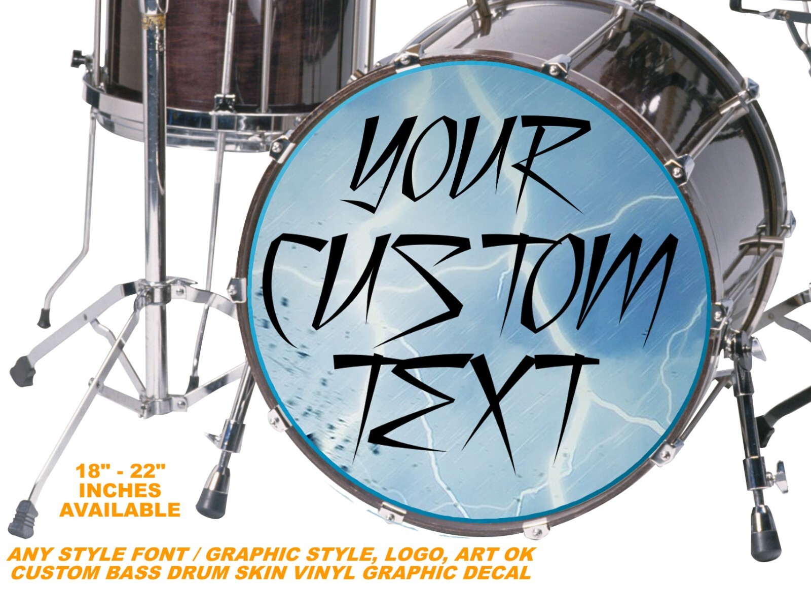Custom Bass Drum Head Vinyl Decal Your Graphic Design Kick Decal Wrap ...