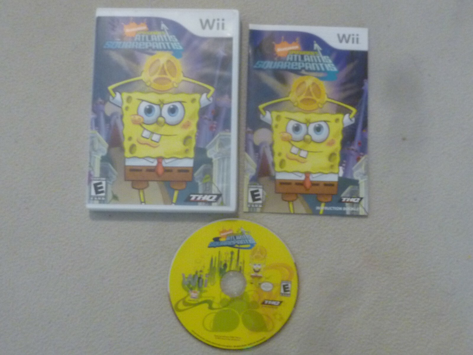 NINTENDO Wii GAME SPONGEBOB'S ATLANTIS SQUAREPANTIS COMPLETE CIB THQ ...