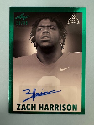 Zach Harrison 2021 Leaf Memories 1960 Base Green Spectrum 25/35 #BW-ZH1 Auto | eBay