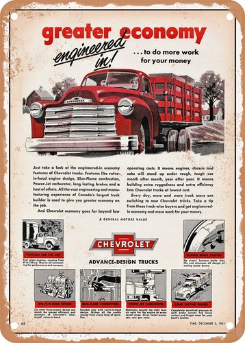 METAL SIGN - 1952 Chevy Stake Truck 3 Vintage Ad | eBay