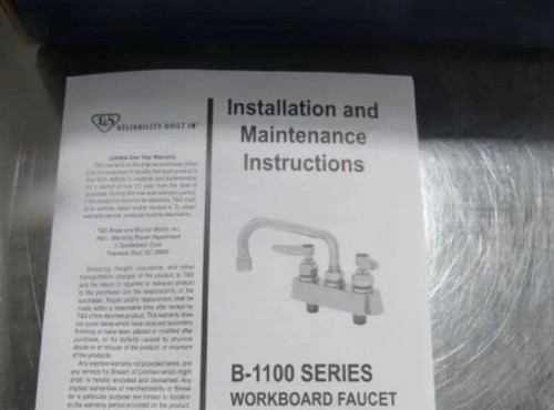 T&S Brass B-1146-CFA-VF05 WORKBOARD FAUCET, 4 INCH WALL MOUNT, 132X ...