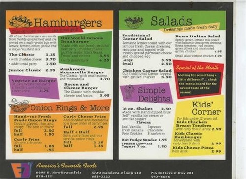 EZ's Menu N New Braunfels Bandera & Loop 410 Bitters @ Hwy 281 San ...