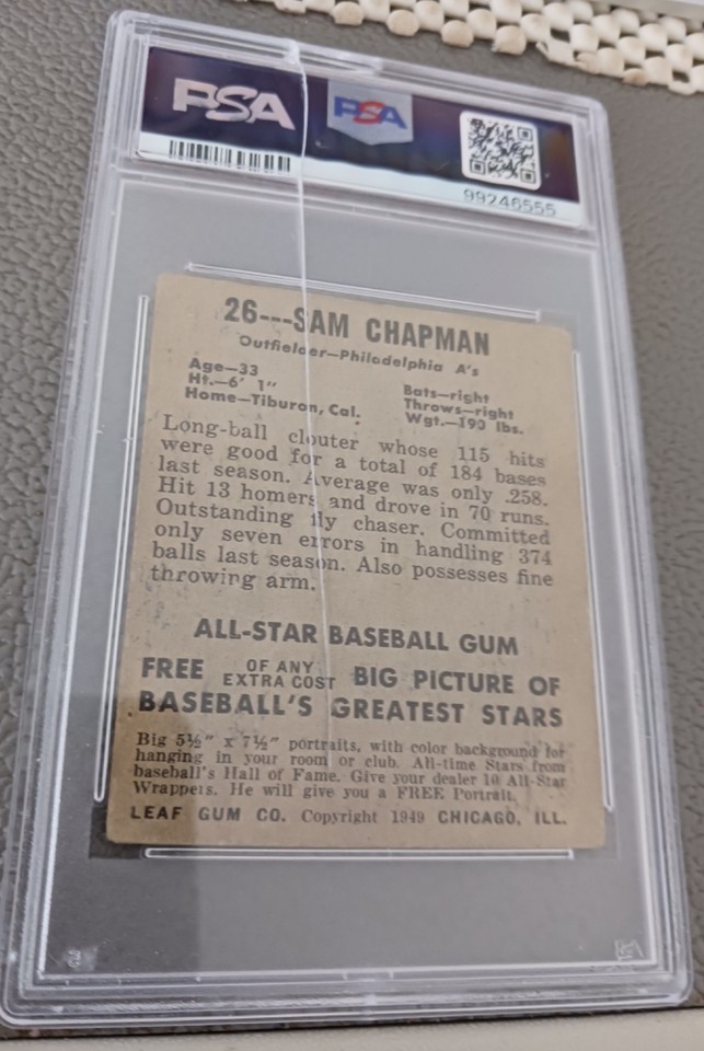 1948 Leaf #26 SAM CHAPMAN PSA 1.5 (Cracked PSA Slab) | eBay