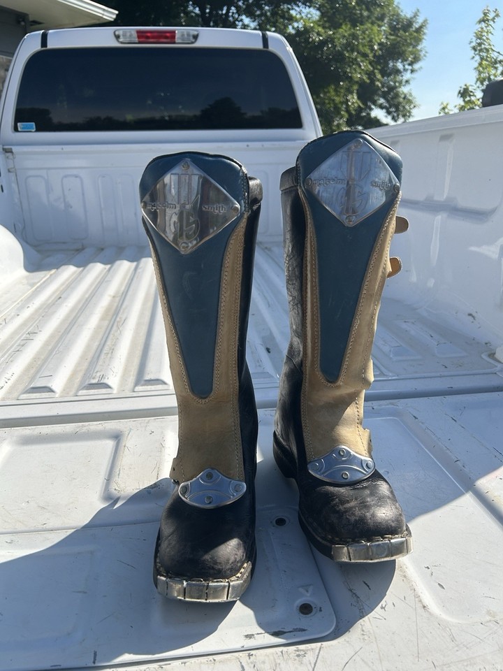 Alpinestars Malcolm Smith Vintage Motocross Boots Black/Blue/Tan, Size ...