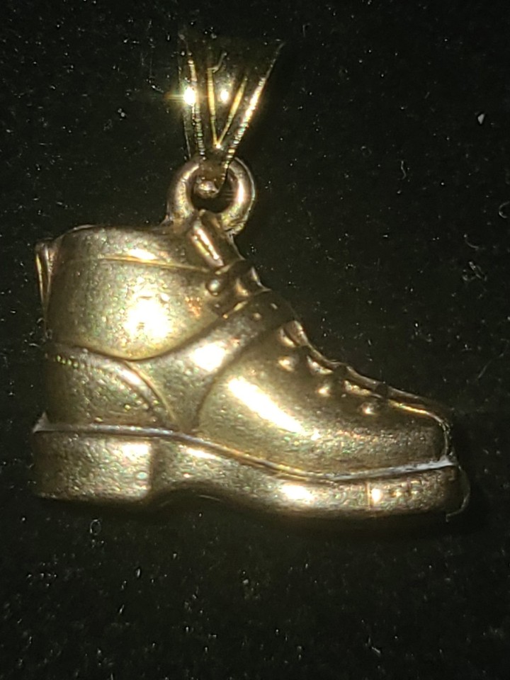 14k Gold boot Charm, Gold Shoe Charm For Charm Bracelet, Gold Boot ...