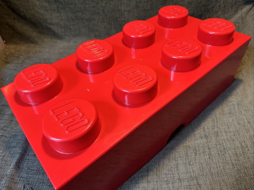 Lego Red Storage Brick Box 8 Stud Full Of Blocks Accessories Etc W142 ...