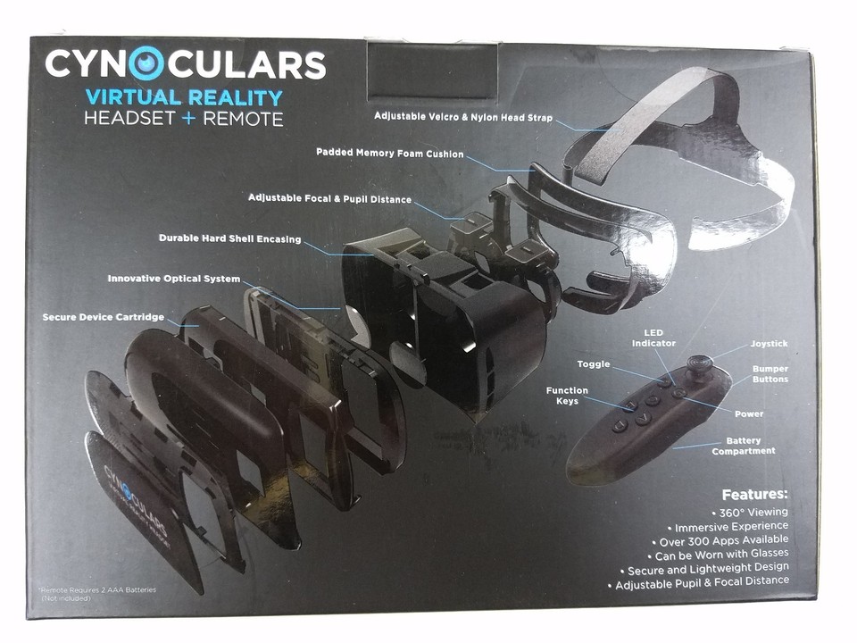 Cynoculars VIRTUAL REALITY HEADSET and Remote AS SEEN ON TV Hype ...