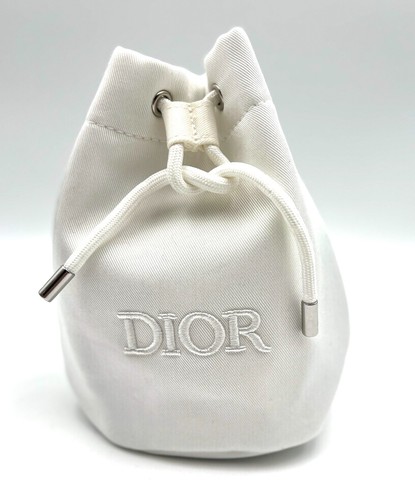 New! Christian Dior Cosmetic Makeup Bag Drawstring Pouch Clutch ~ Cream ...