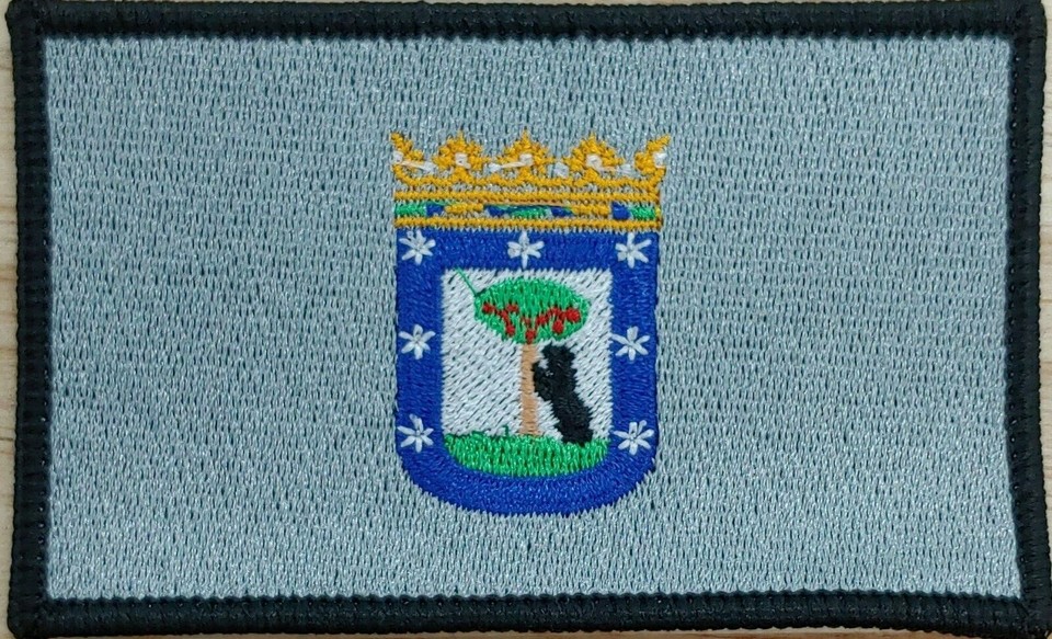Madrid Spain España Flag Iron-On Sew Patch Tactical Gray Version | eBay