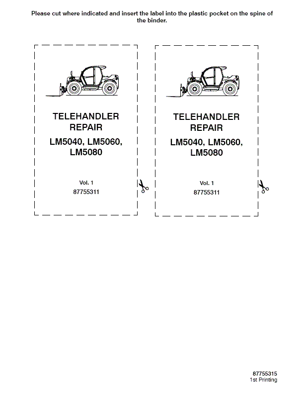 NEW HOLLAND LM5040,LM5060,LM5080 TELEHANDLER SERVICE MANUAL | eBay