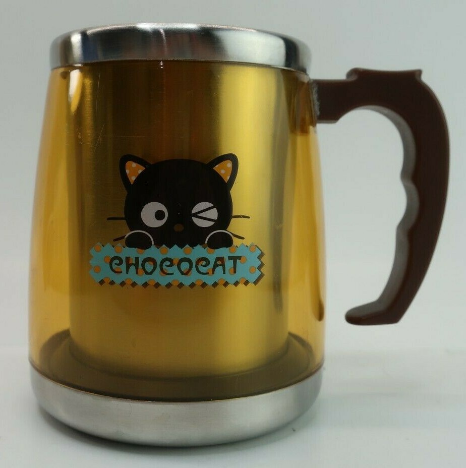 Sanrio 1996 2006 Chococat Brown Insulated Mug Coffee Tea Vintage 4 3/4 ...