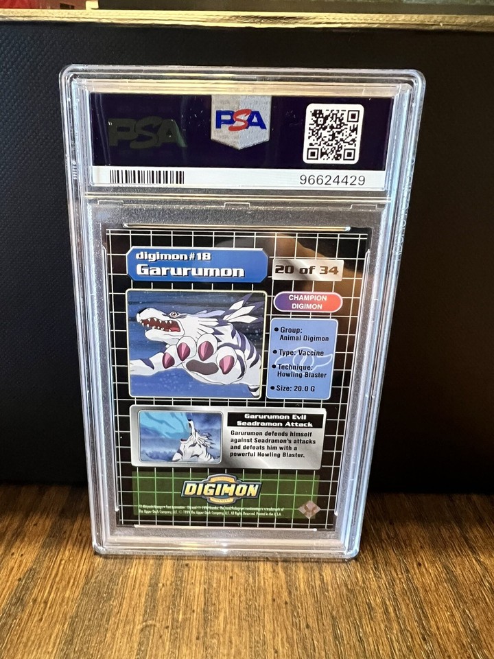 1999 Digimon Garurumon #20 Exclusive Preview Card Silver Prism Card NM ...