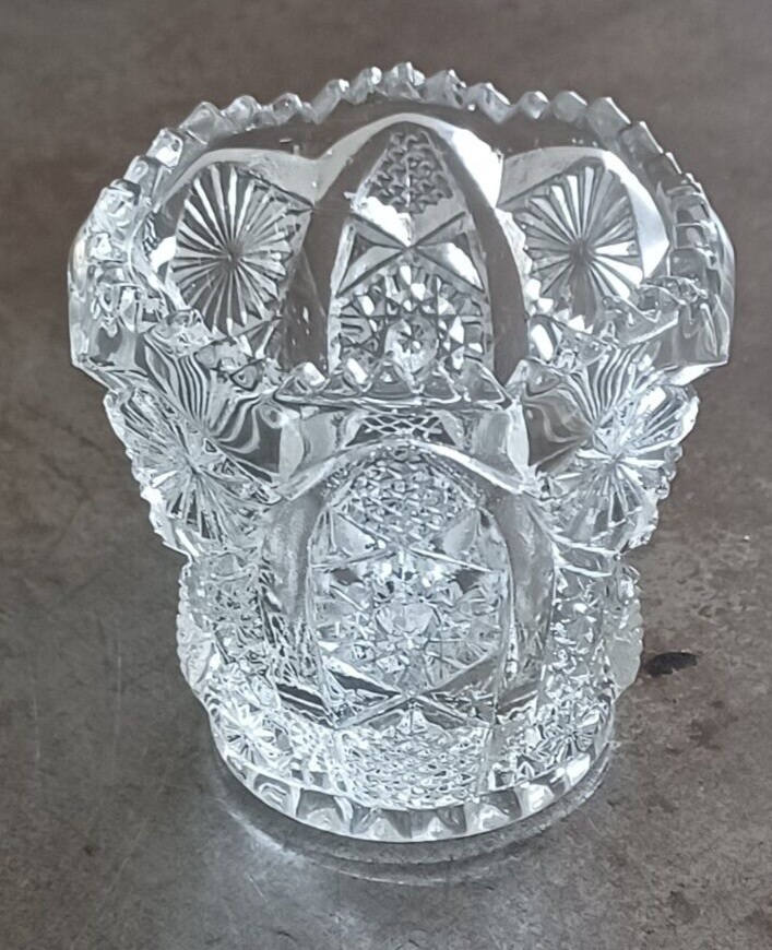 1960's Imperial Clear Cut Glass Bellaire Toothpick Holder Mini Vase 2.5 ...