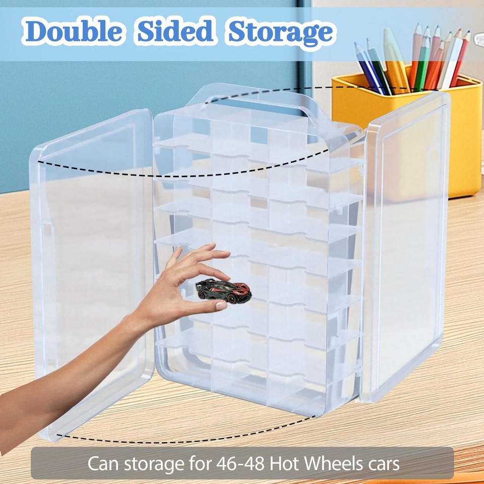 Double Sided Storage Case for Hot Wheels Storage with Carrying Handle ...