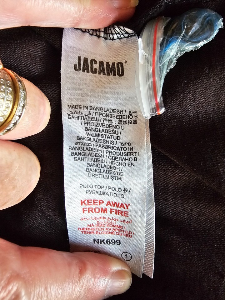 Jacamo Mens Black With Black/White Trim Short Sleeved Polo Top Size 2XL ...