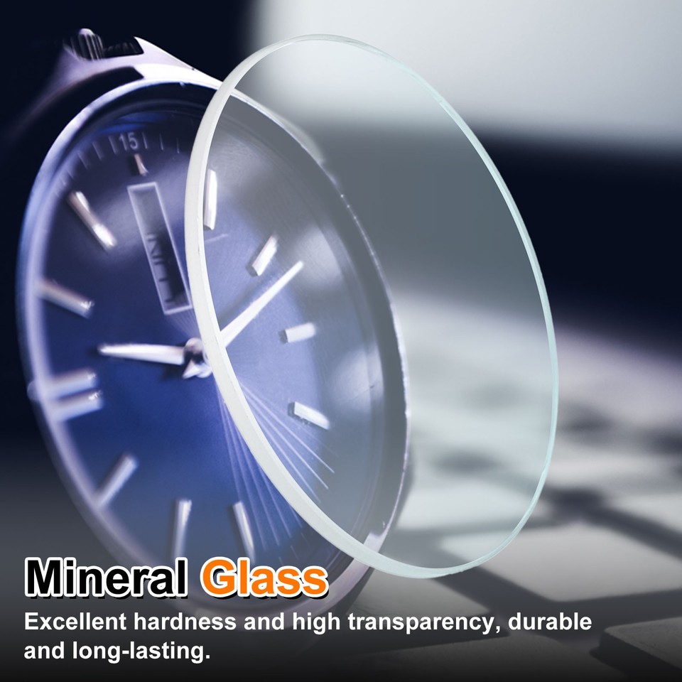 6pcs Watch Glass Lens 34.5mm Mineral Glass Round Clear Len for ...