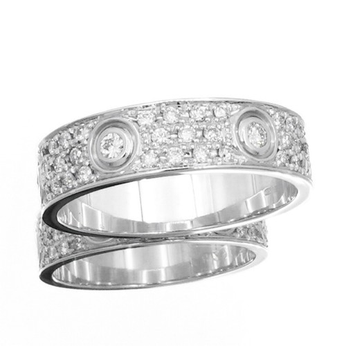 CARTIER Love Ring Size 24 WG Full Pave & 6P Screw Diamond 24 64 mens ...