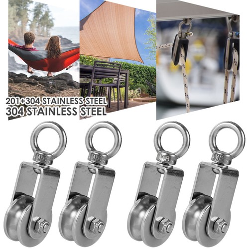 2Pcs Cable Pulley Wheel Small Wire Pulley 360° Rotatable Double Bearing ...