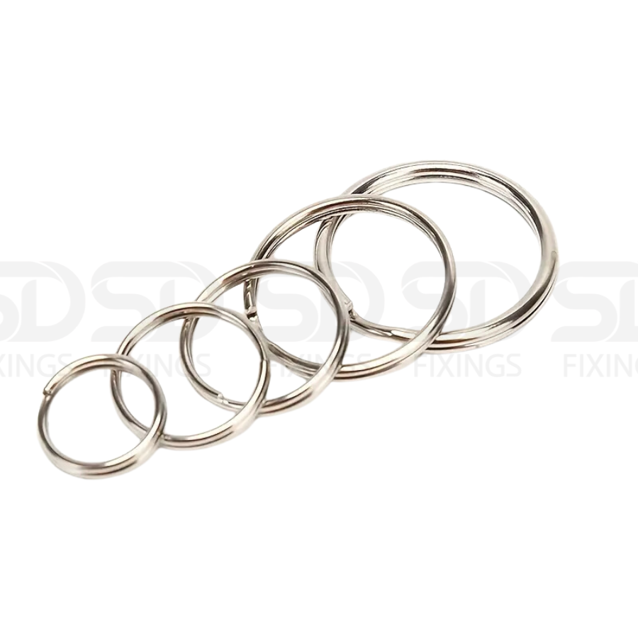 20mm-50mm Stainless Steel Split Rings Round Opening Key Rings Double ...