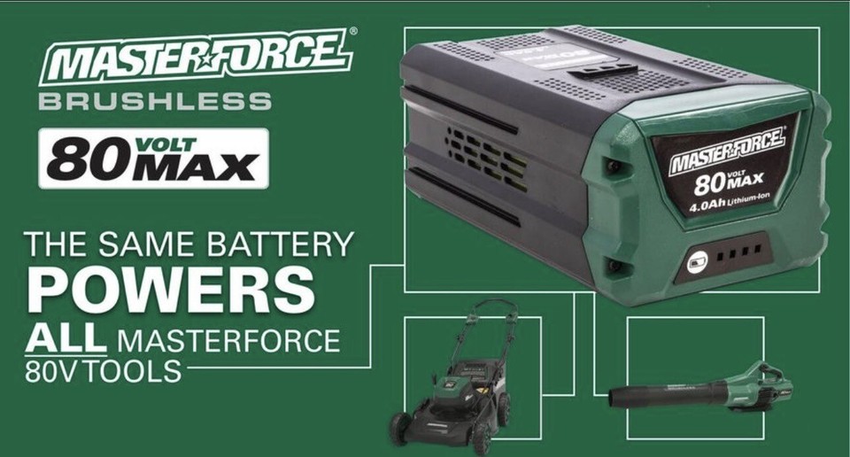 Masterforce 80V 5.0AH LITHIUM-ION BATTERY, Compatible With Greenworks ...