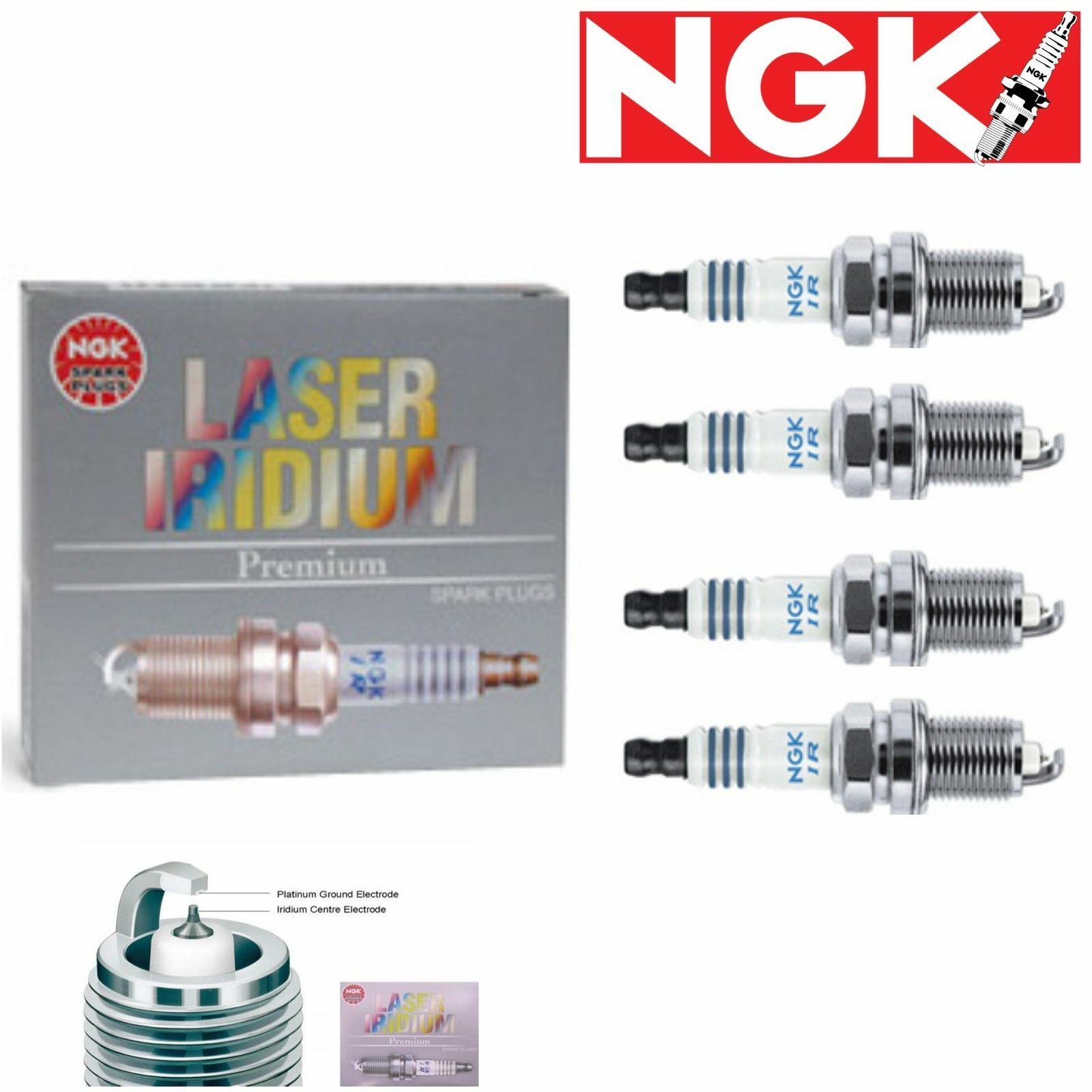 4 Pack NGK Laser Iridium Spark Plugs 91215 DILKAR7C9H 91215 | eBay