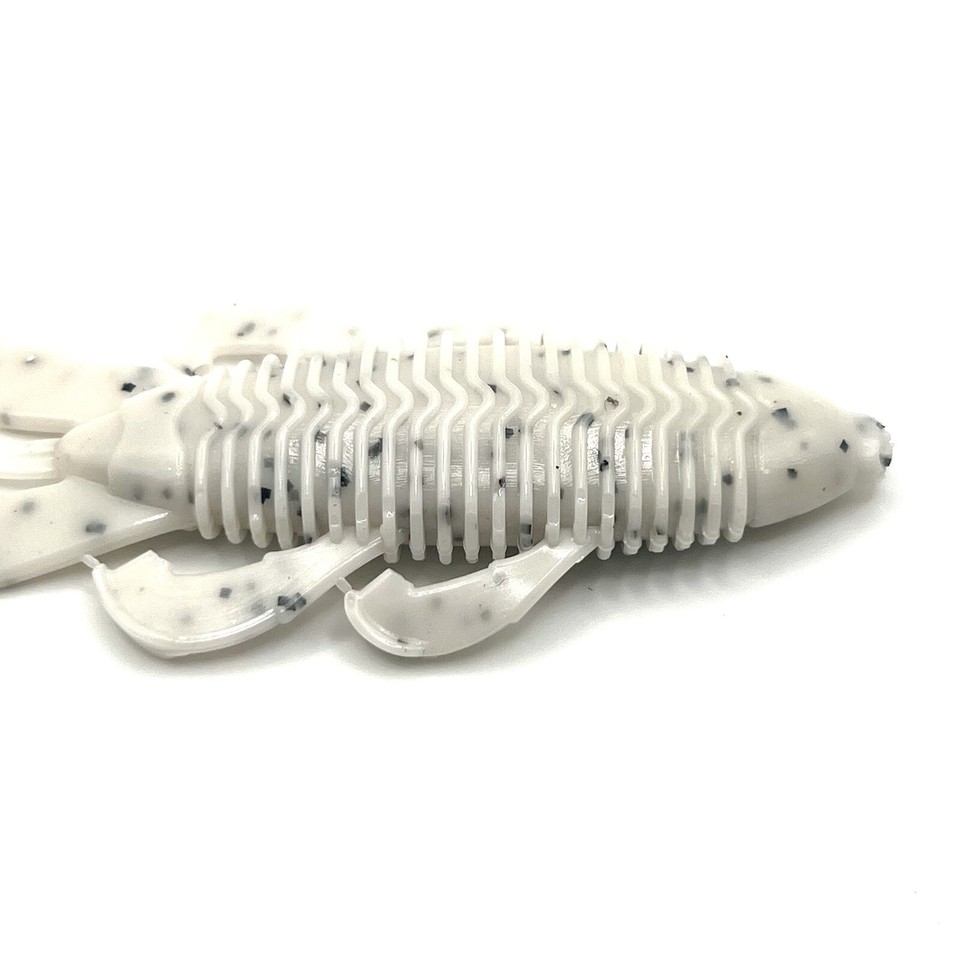 10ct 4'' White W/ Black Flake Bandito Style Bug bait / Creature fishing ...