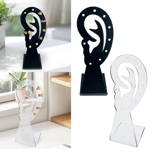Acrylic Earring Holder Ear Shaped Ear Studs Display Organizer Sturdy ...
