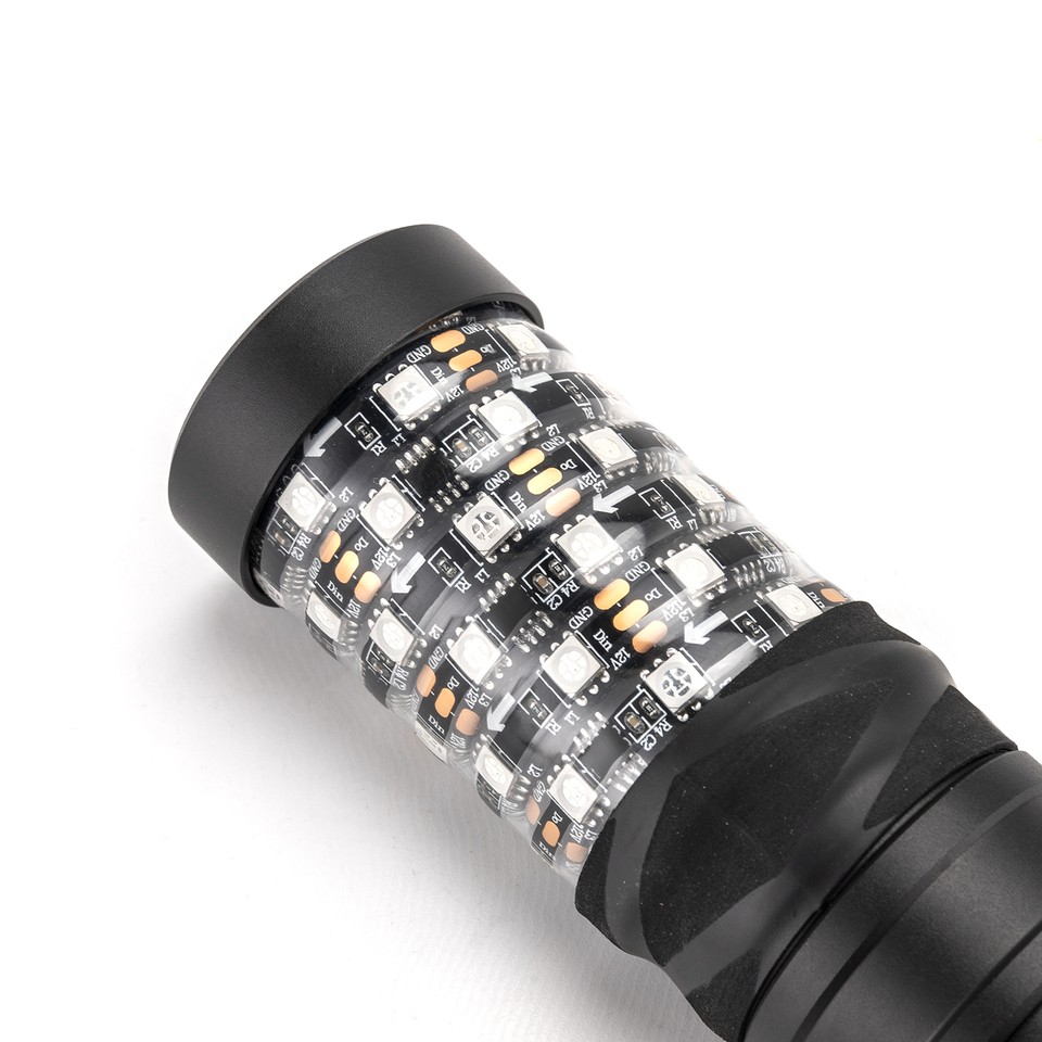 0.7FT Spiral LED Fat Whip Light Antenna RGB Chasing For Can-am X3 RZR ...