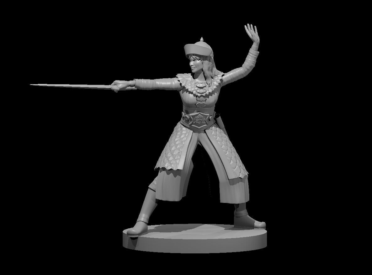 Pirate Captain Female Commoner NPC 28mm Scale DND D&D Tabletop Mini | eBay